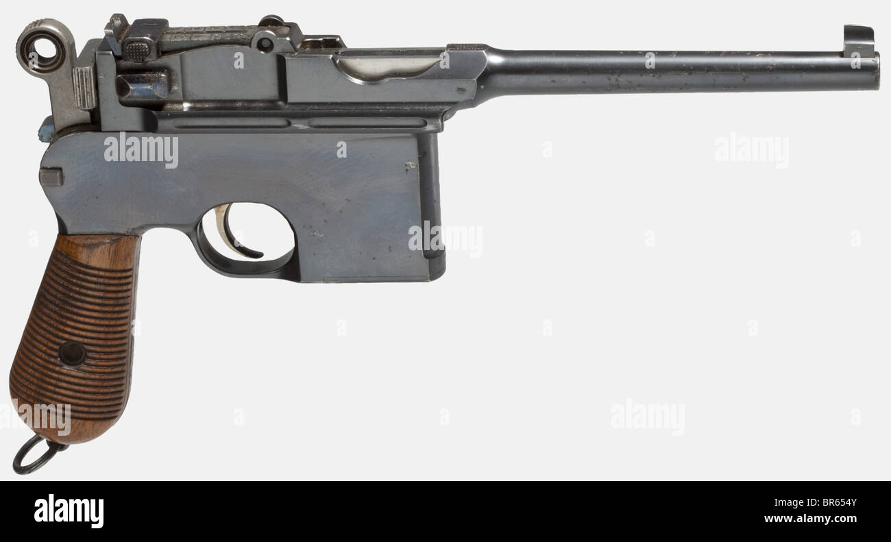 A Mauser C 96 "Early Flatside", 7.63 mm cal., no. 23153. Completely ...