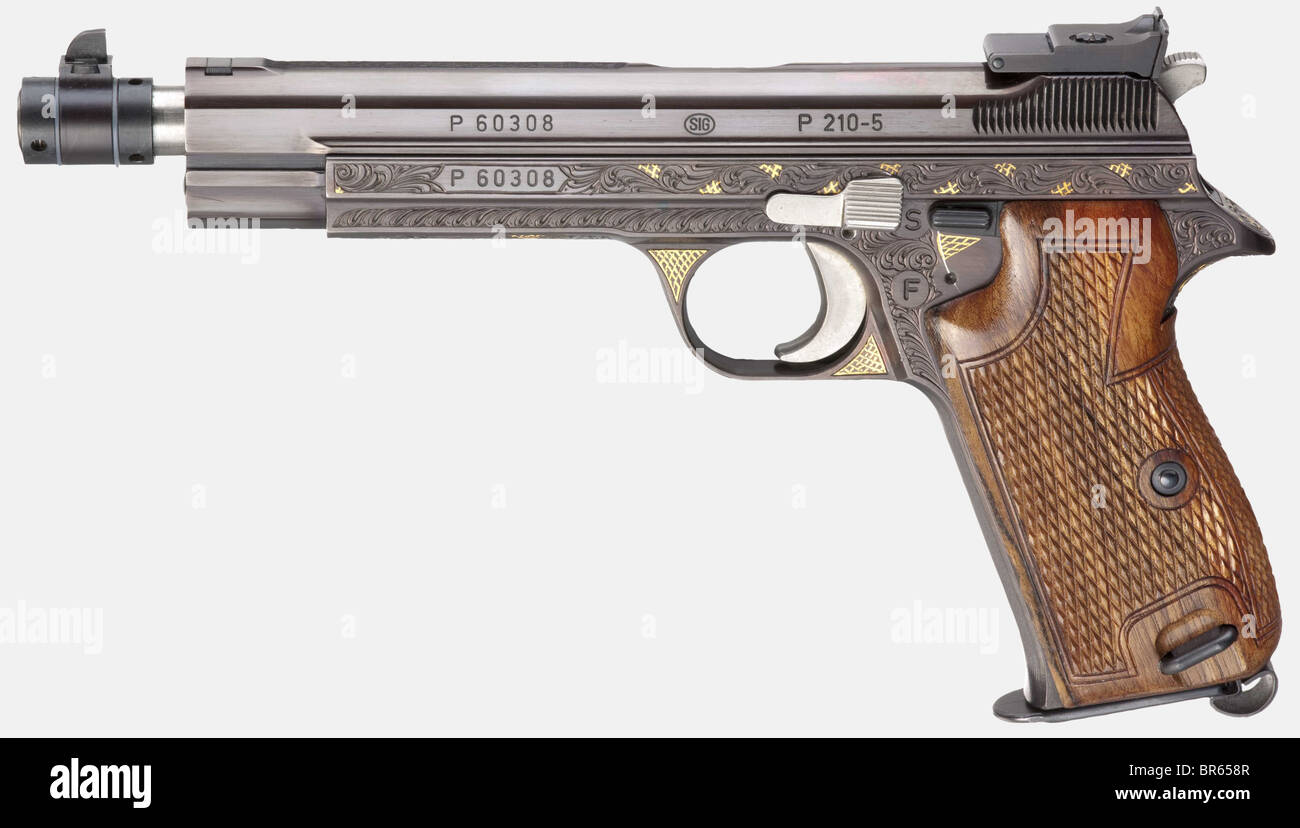 A SIG mod. 210-5 de Luxe, luxury model with special engraving and two ...