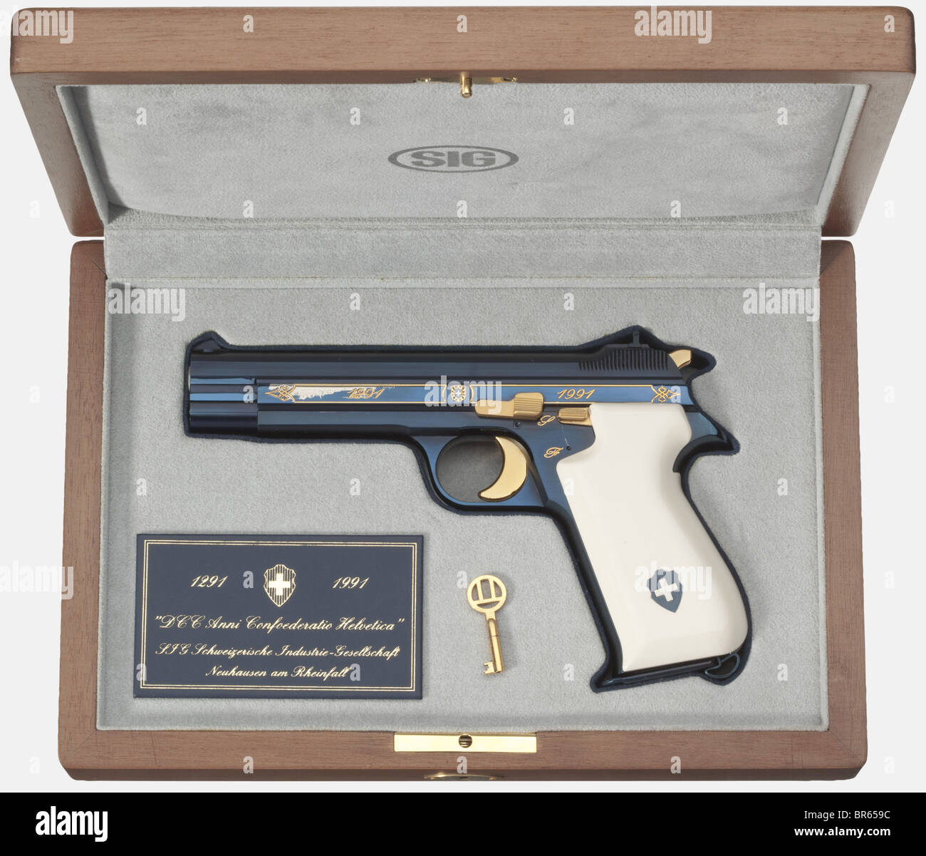 A SIG mod. JP 210, commemorative pistol "700 Jahre Eidgenossenschaft ...