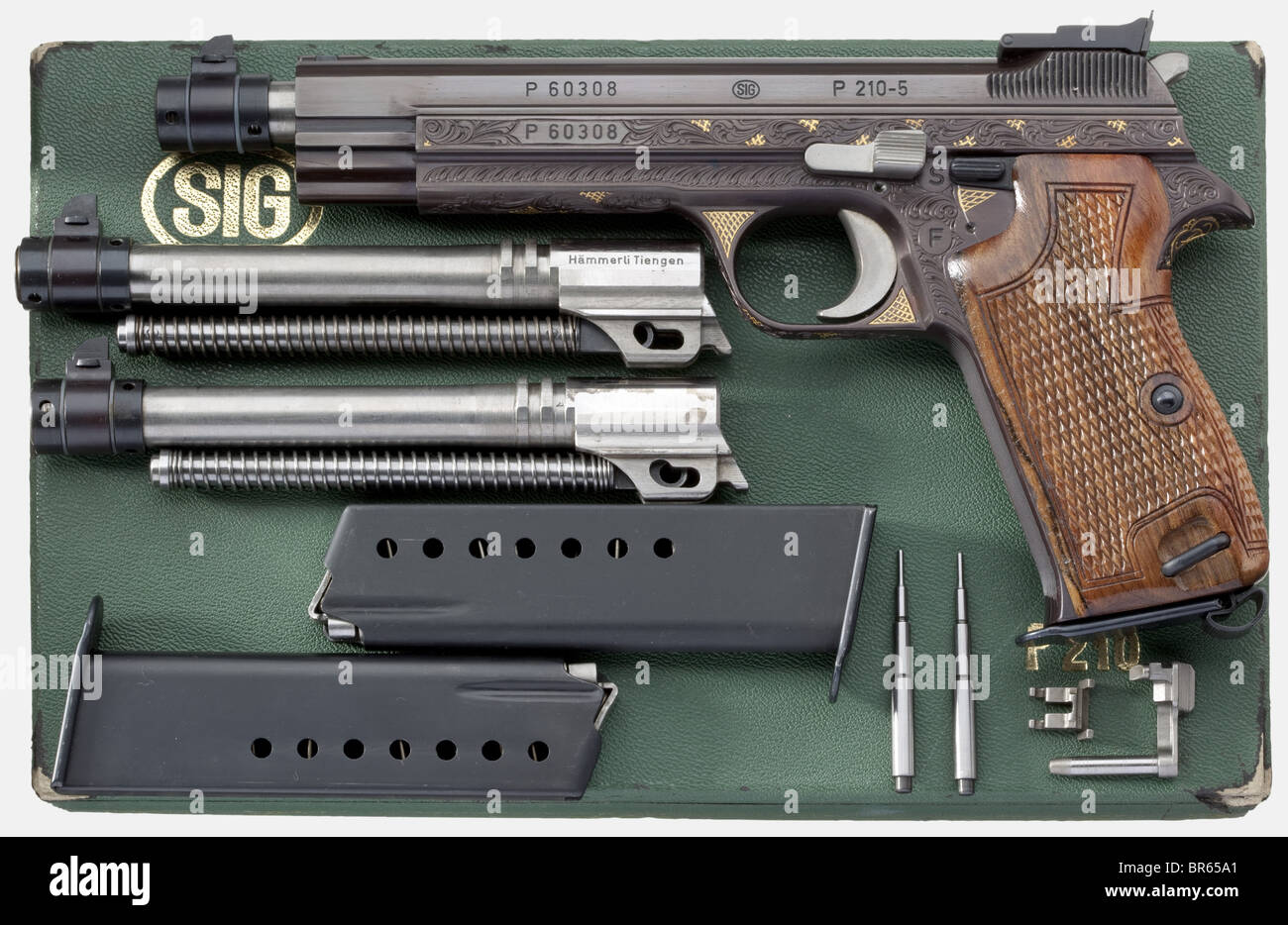 A SIG mod. 210-5 de Luxe, luxury model with special engraving and two ...