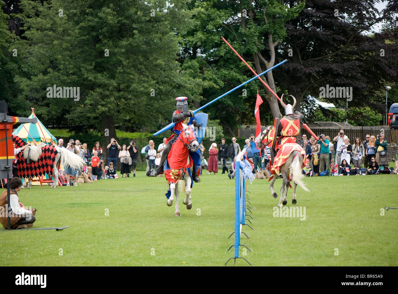 A "tilt" at a jousting display by the Knights of Royal England at ...