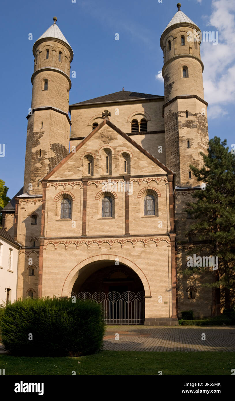 Front facade of St. Pantaleon church in Cologne (Koeln, Germany Stock ...
