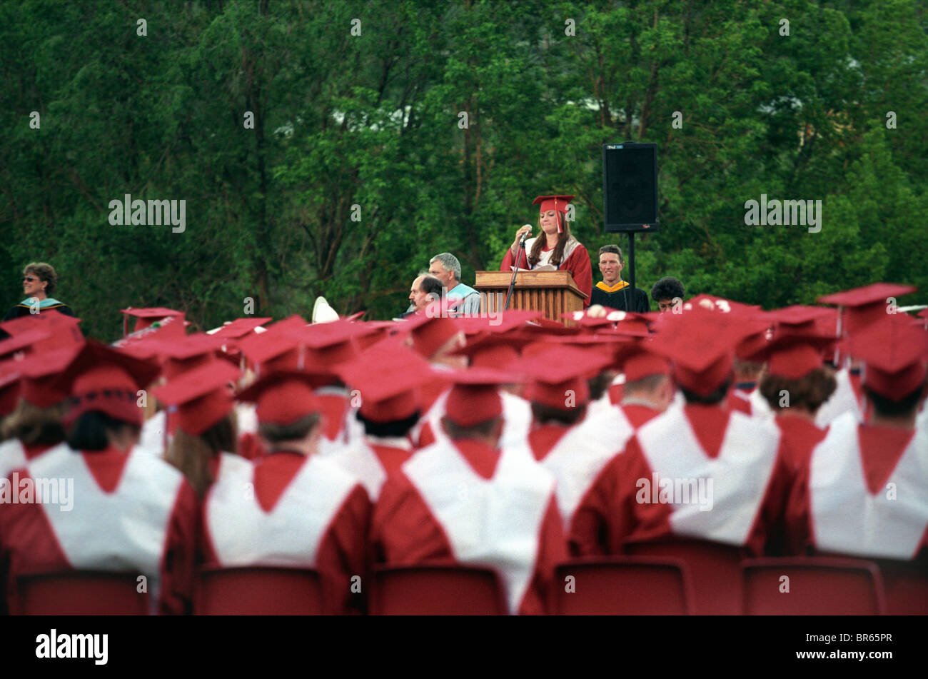 Graduation night at Durango High school in Durango Colorado Stock Photo ...