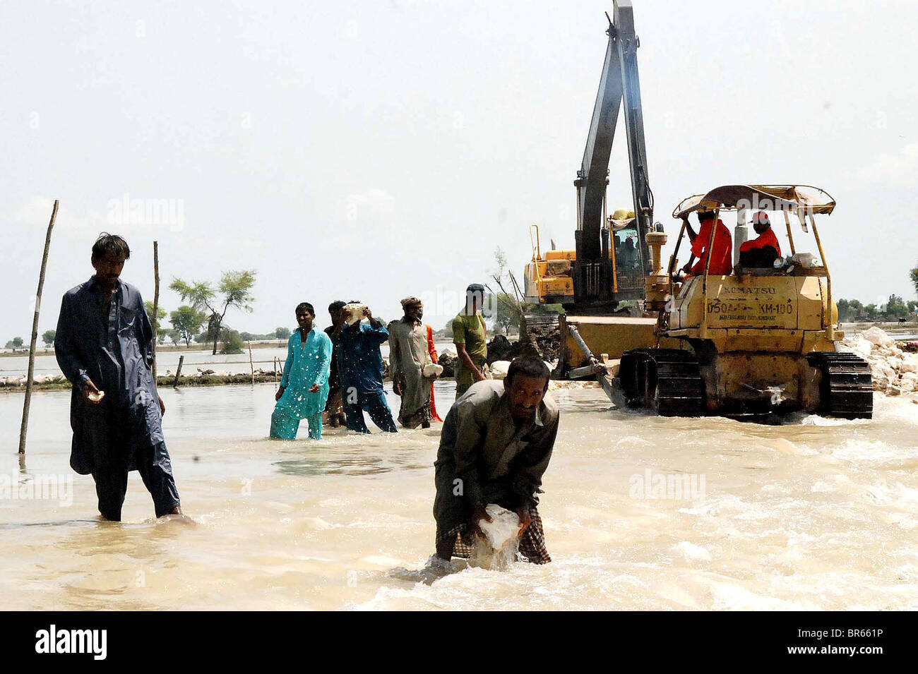 Frontier Works Organization (FWO) workers busy in repairing of Breach ...
