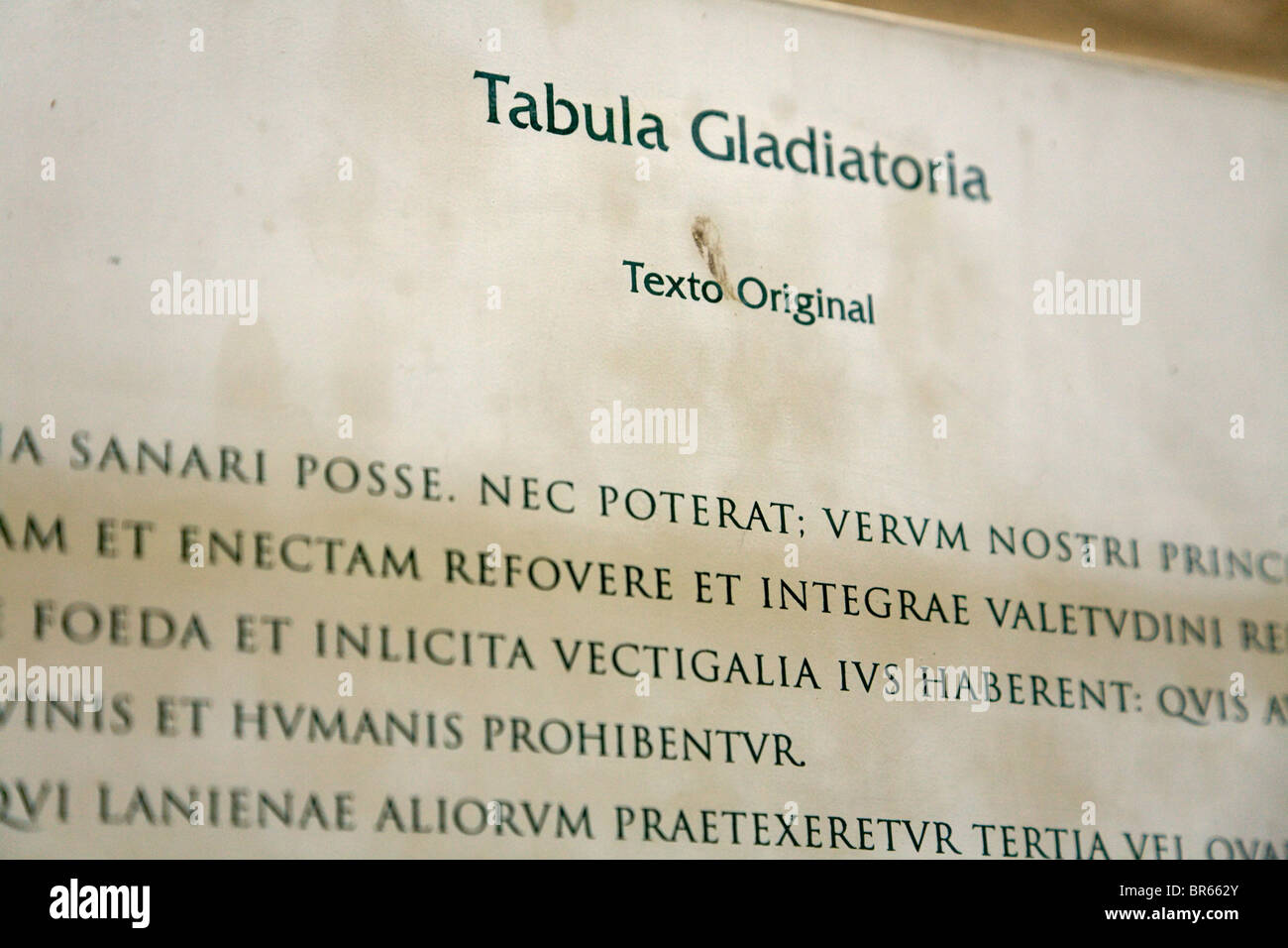 Transcript of the Tabula Gladiatoria reproduction of an original Roman ...