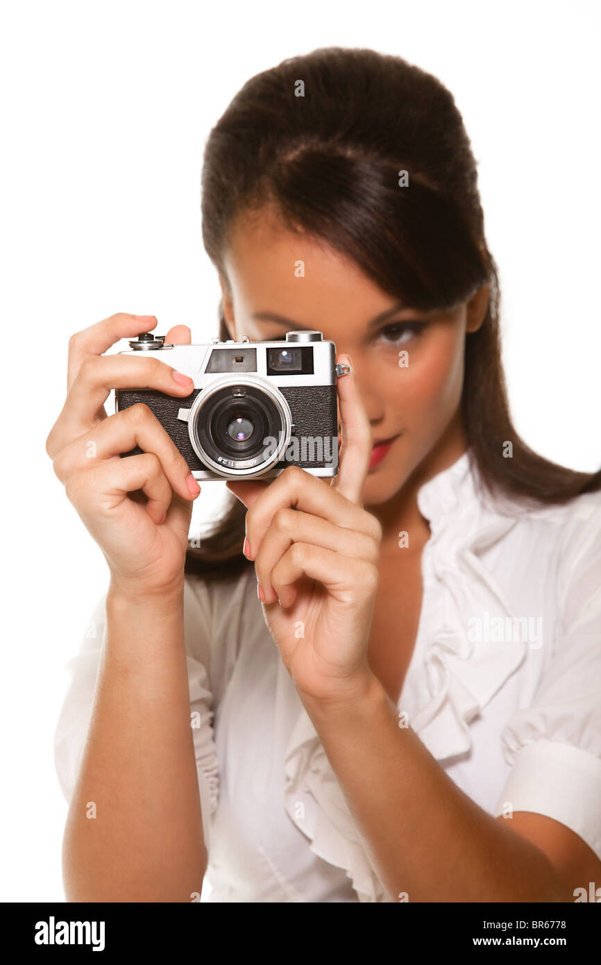 Woman with camera 1960s hi-res stock photography and images - Alamy
