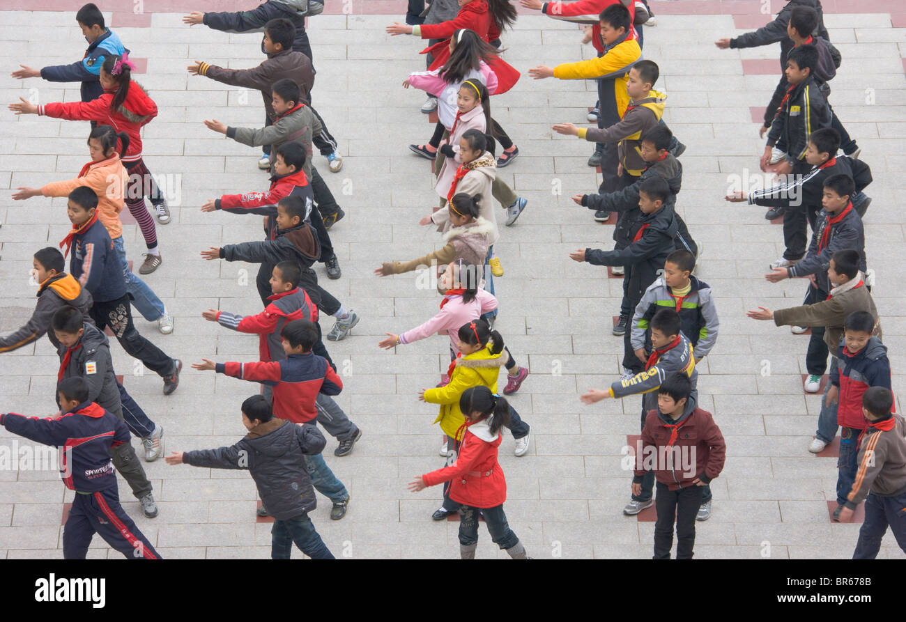 Students doing exercises in the school, Fujian, China Stock Photo - Alamy