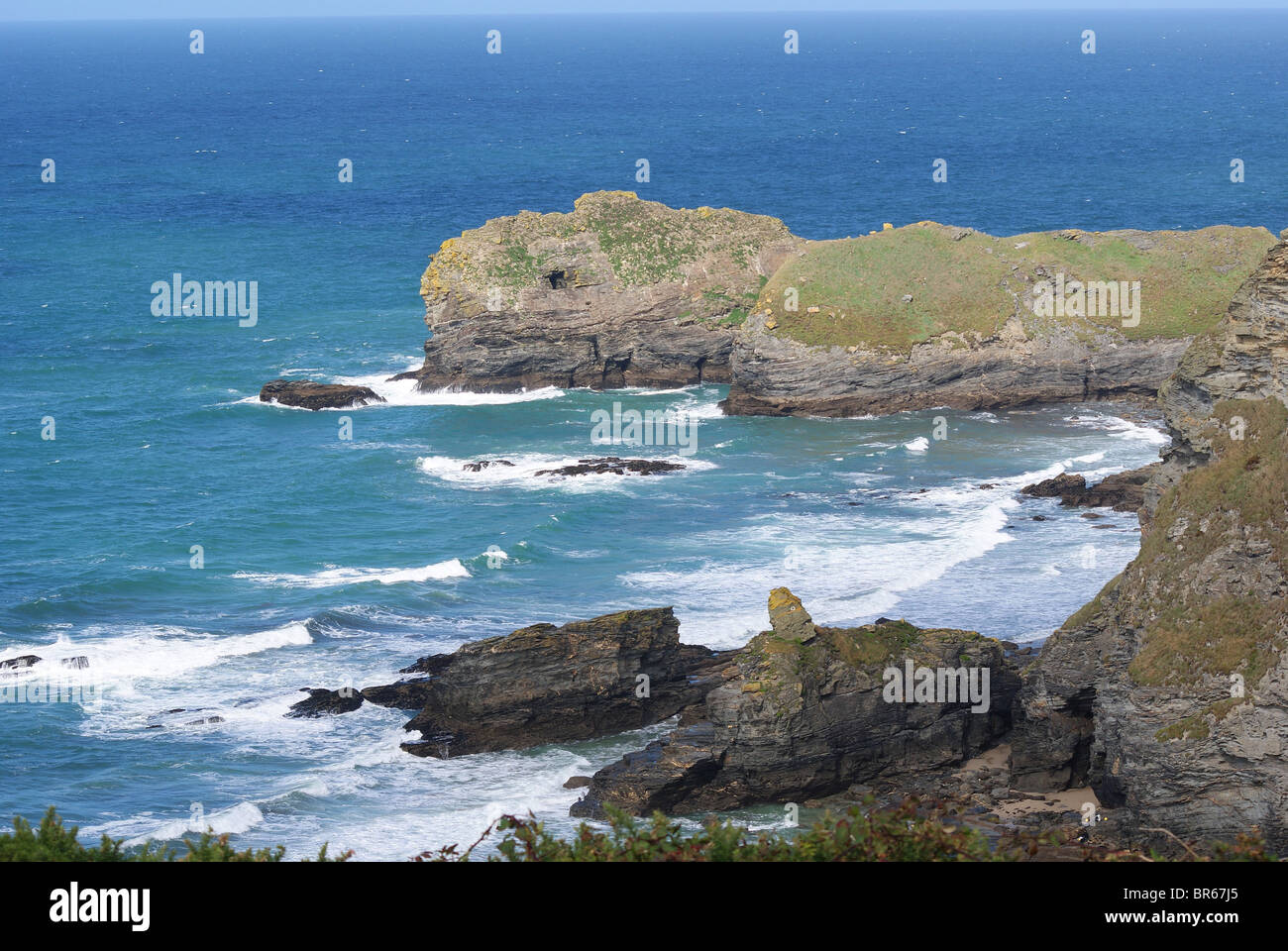 Northcliffs Sea and rocks landscape Cornwall Stock Photo - Alamy