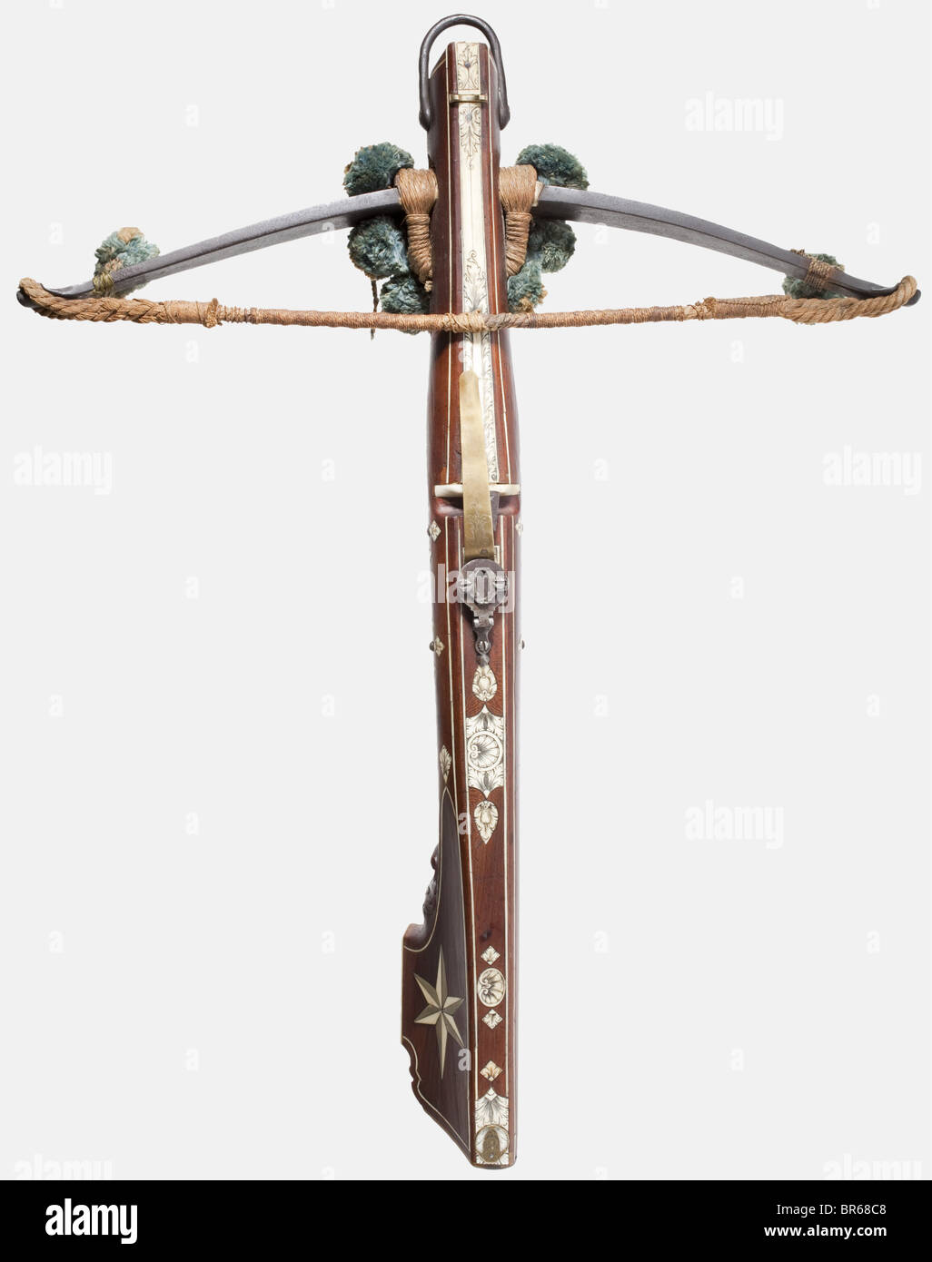 A German hunting/sporting crossbow, circa 1720 Heavy iron prod with ...