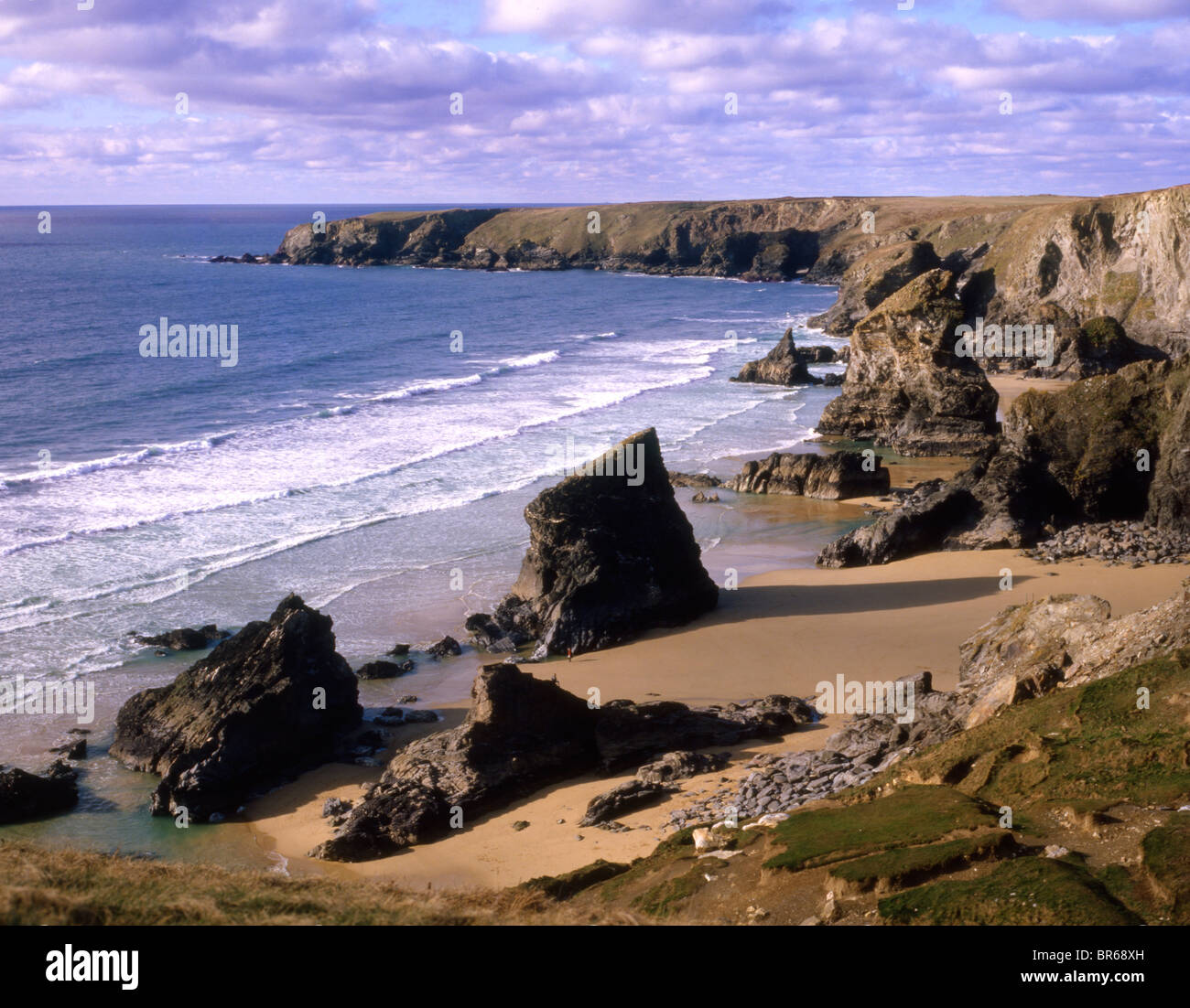 England Cornwall Bedruthan Steps beach Stock Photo - Alamy