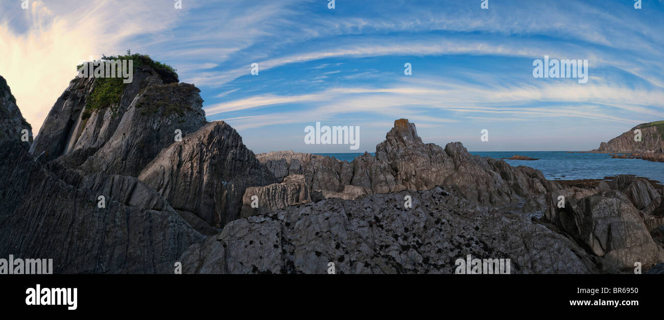 colour image lee bay ilfracombe the devon coast england uk Stock Photo ...