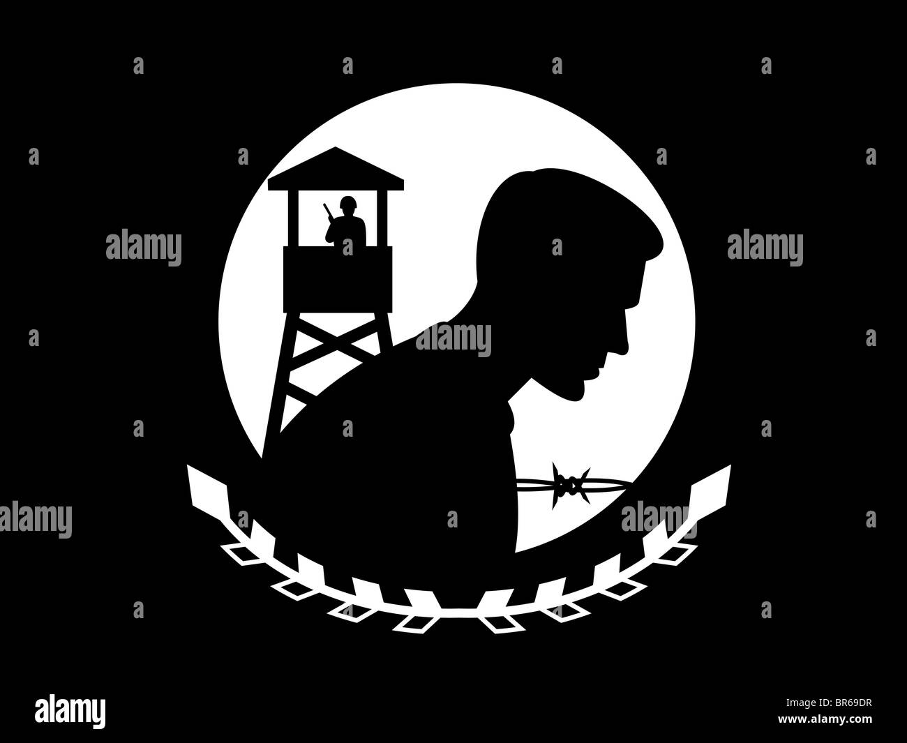 illustration of the POW MIA flag Stock Photo - Alamy