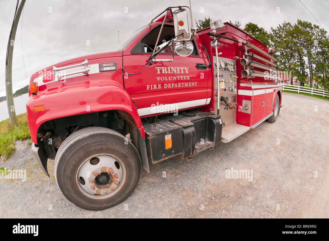 Old fire engine truck, Trinity, Newfoundland, Canada Stock Photo - Alamy