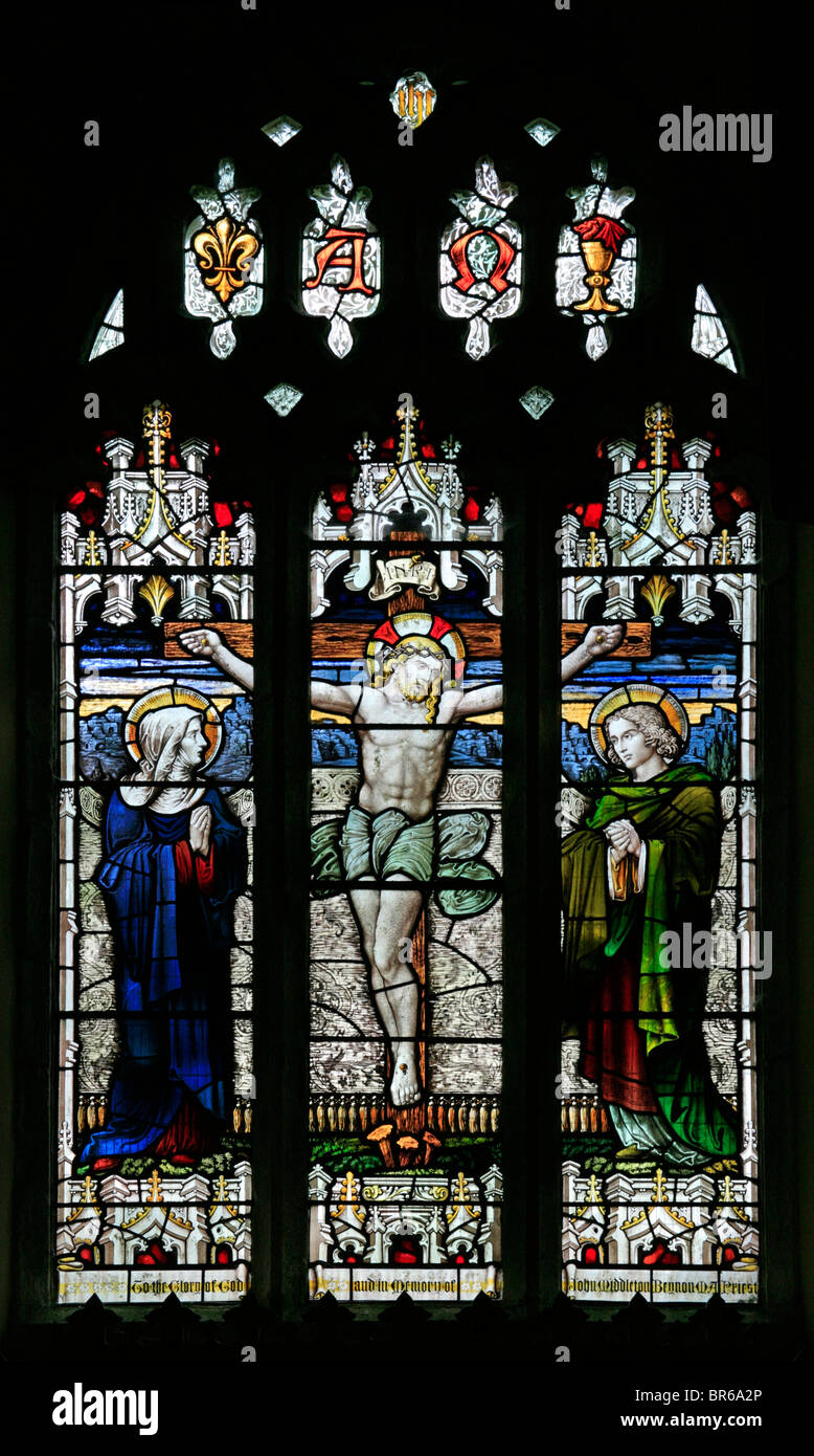Stained glass window by Joseph Wippell & Co depicting The Crucifixion ...
