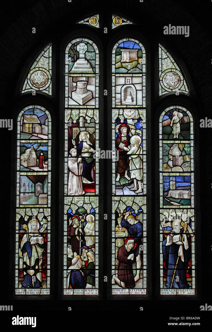 Stained Glass Window Depicting Scenes High Resolution Stock Photography ...
