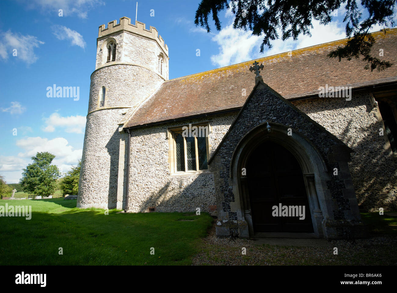 St Mary's Parish Church Great Shefford Berkshire UK Round Tower Stock ...