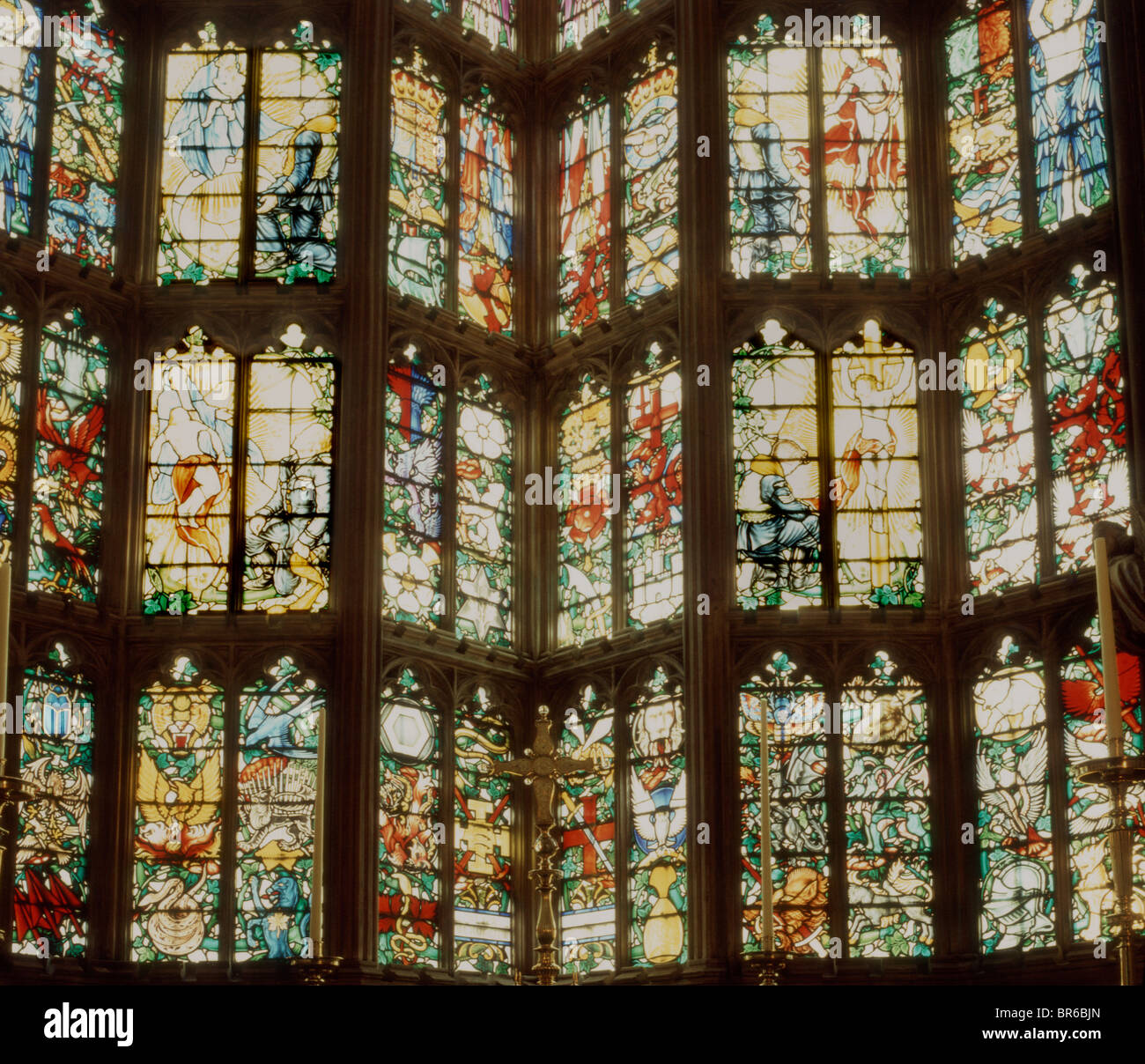 The stained glass window at westminster abbey hi-res stock photography ...