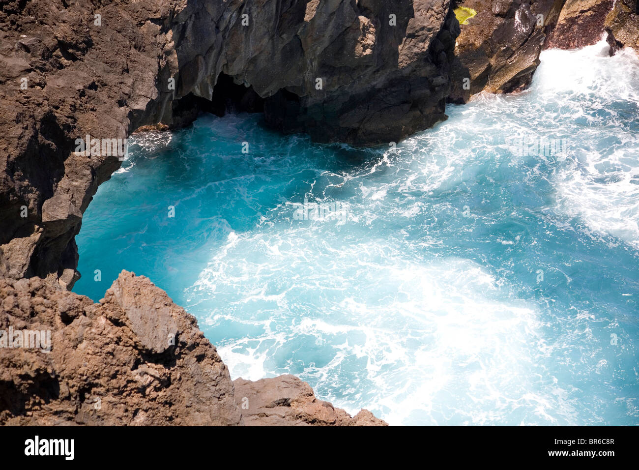 Water against rocks on Port Moniz shore- Madeira Stock Photo - Alamy