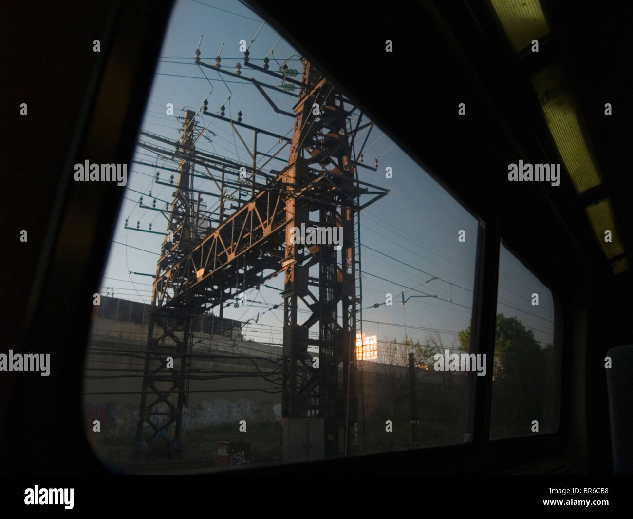 On Amtrak train looking out a window Stock Photo - Alamy