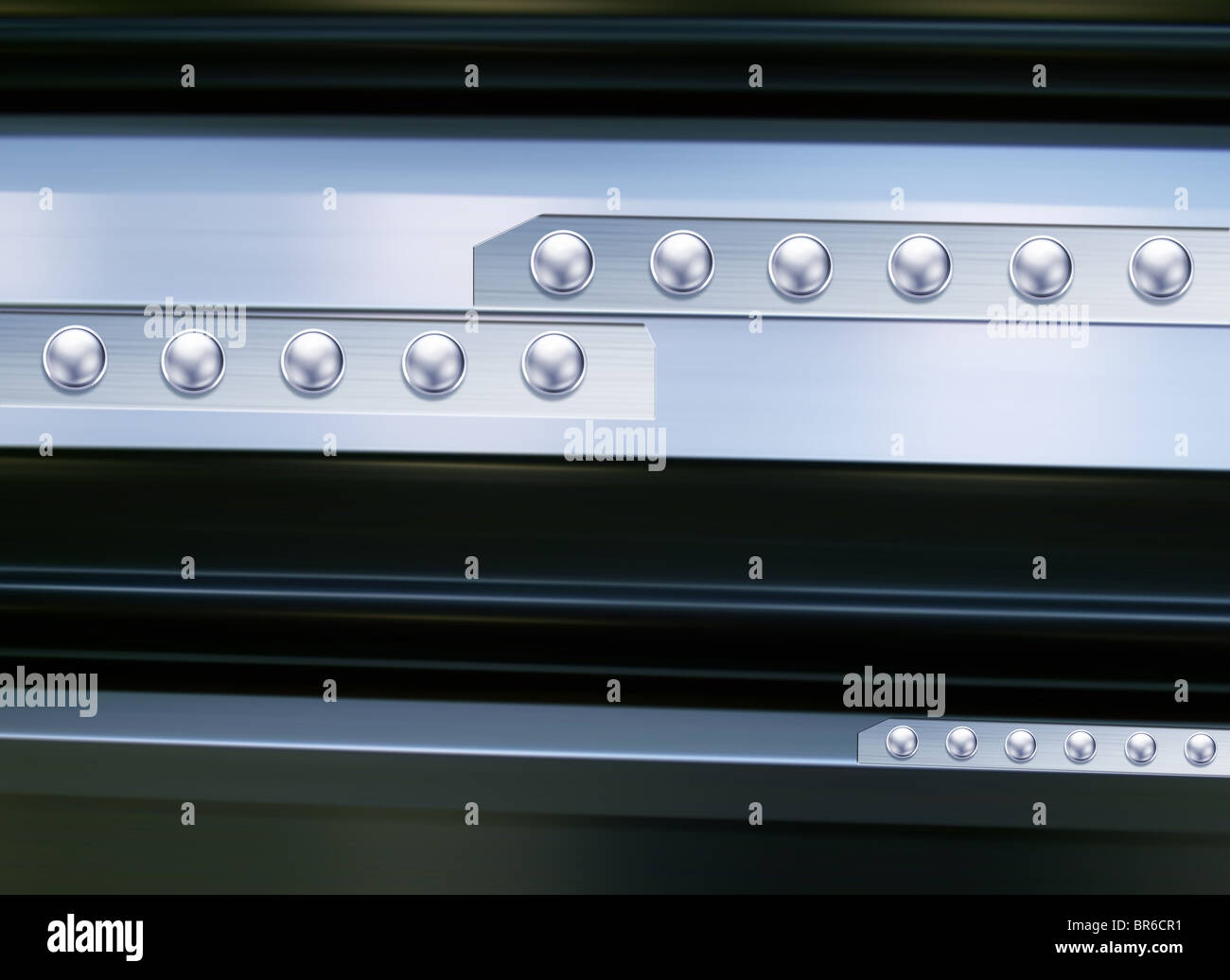 shining metal texture in perspective for background with rivets Stock ...