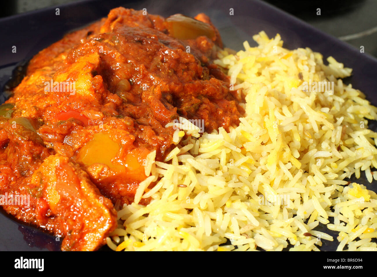 Curry and Rice indian cuisine Balti dish Stock Photo - Alamy