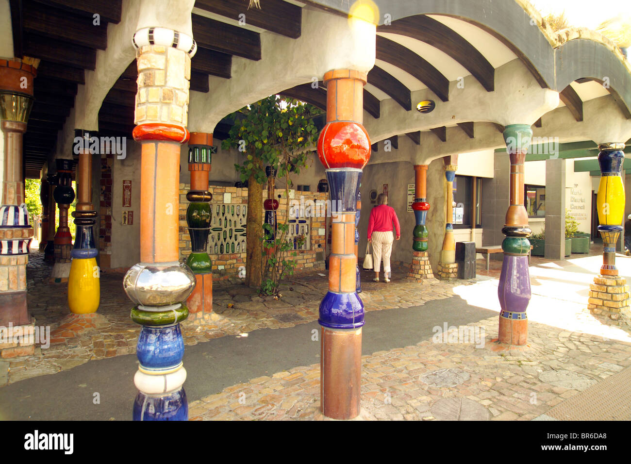 Hundertwasser-designed public toilet Kawakawa New Zealand Stock Photo ...