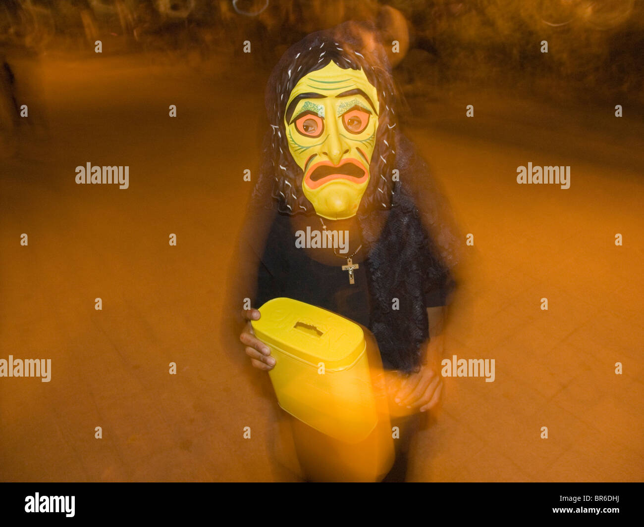 Child in ghoulish mask on day of the dead. Antigua Guatemala. (motion ...
