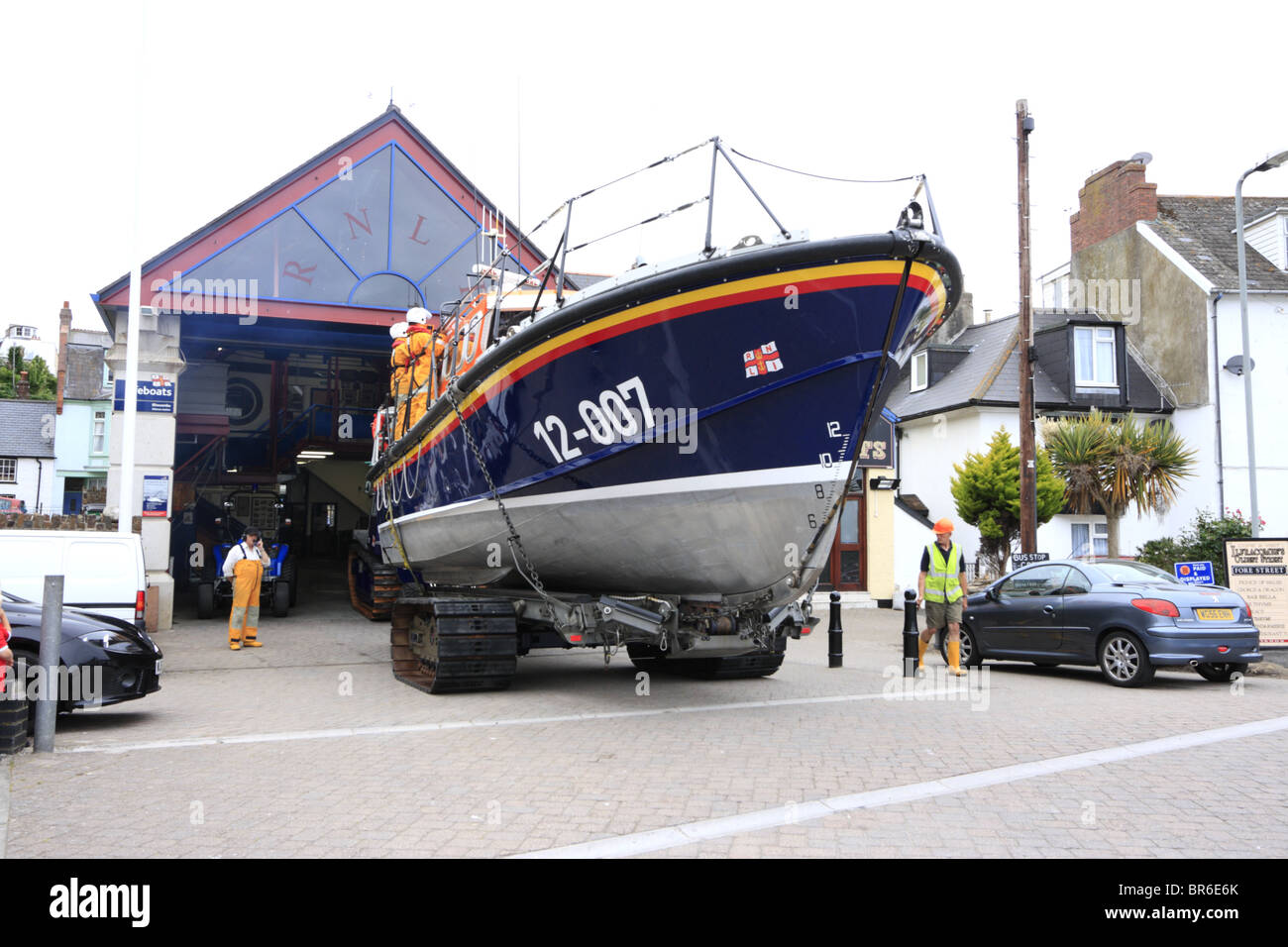 The Ilfracombe Mersey class lifeboat, Spirit of Derbyshire, being ...