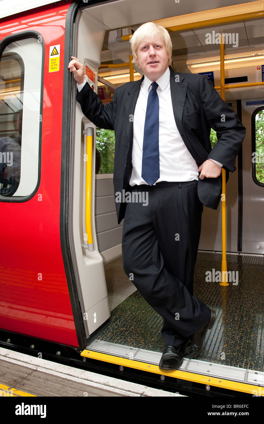 Boris Johnson, the Mayor of London, on a brand new London Underground ...