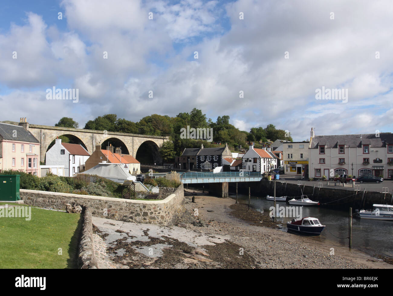 Viaduct and village of Lower Largo Fife Scotland September 2010 Stock ...