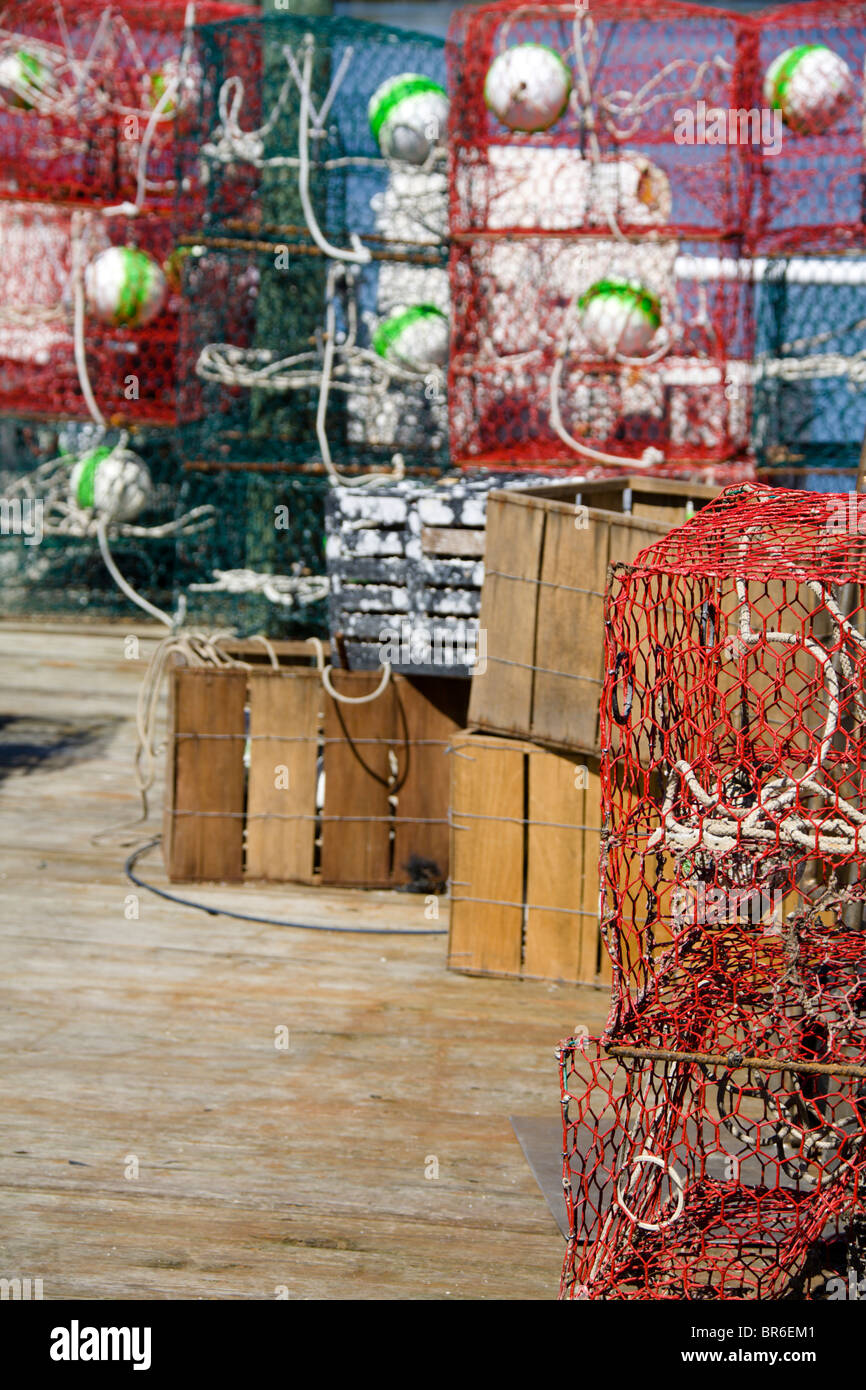 Crab Traps lined up on the dock in the Gulf of Mexico Stock Photo - Alamy