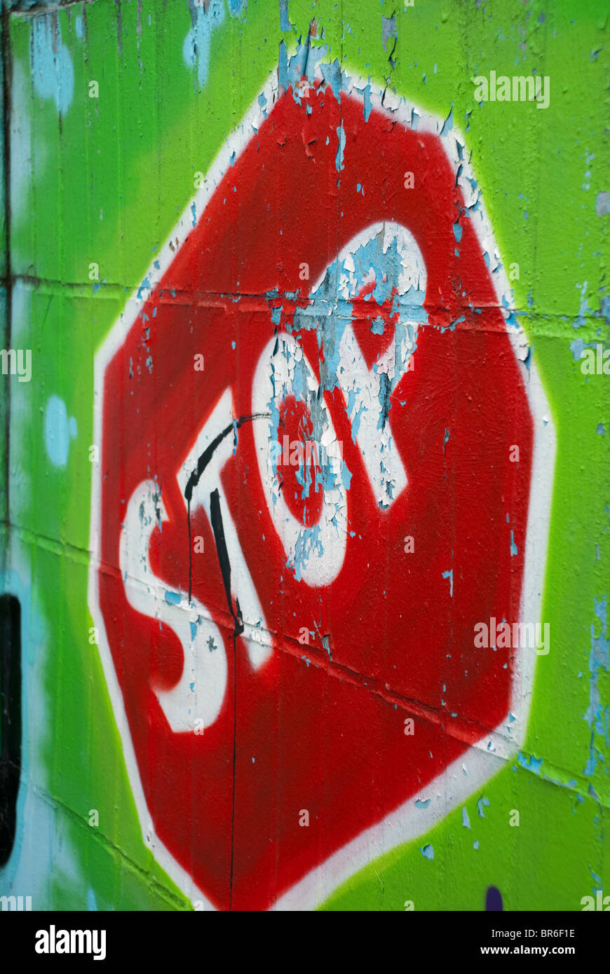Stop sign painting Stock Photo - Alamy