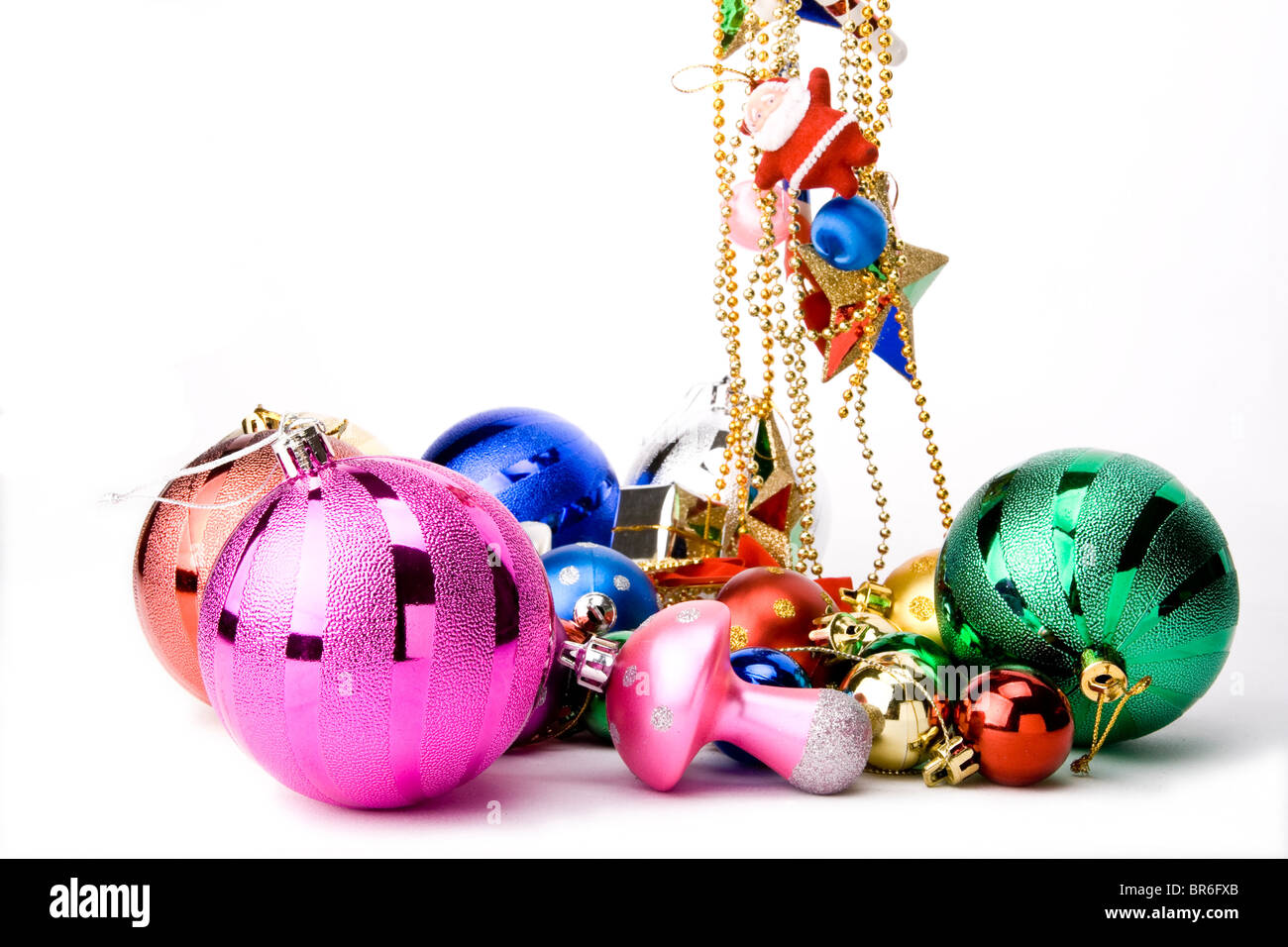 Christmas decorations on sparkling Cut Out Stock Images & Pictures - Alamy