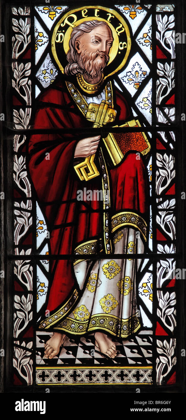 A stained glass window by Robert Beer of Exeter (1843) depicting Saint ...