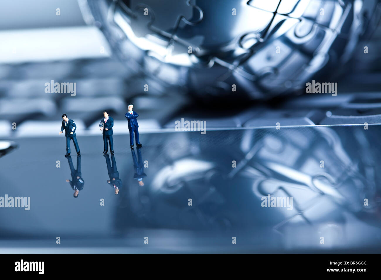 Figure man over computer background Stock Photo - Alamy