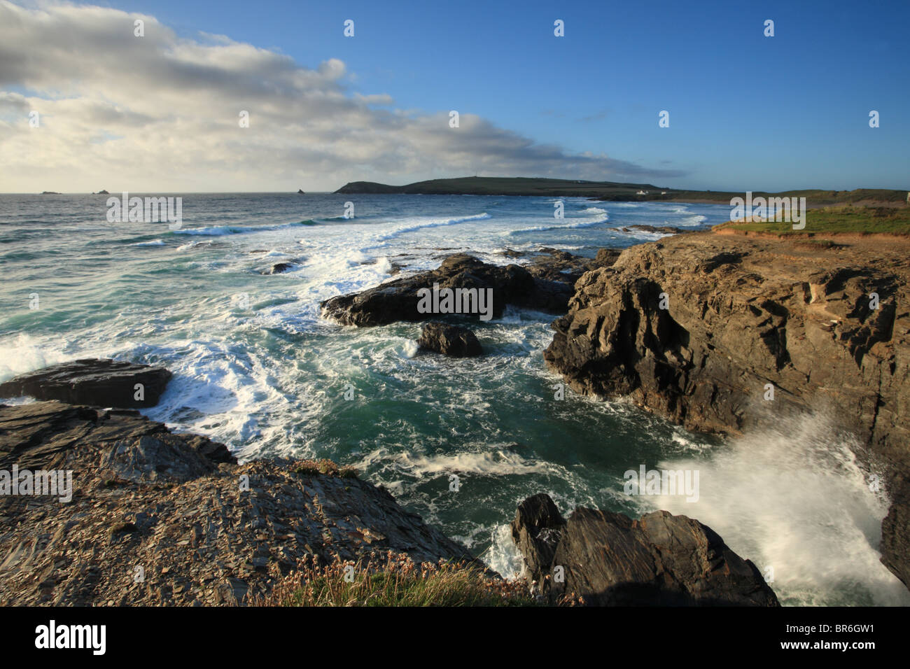 Cliffs at Constantine Bay, North Cornwall, England, UK Stock Photo - Alamy
