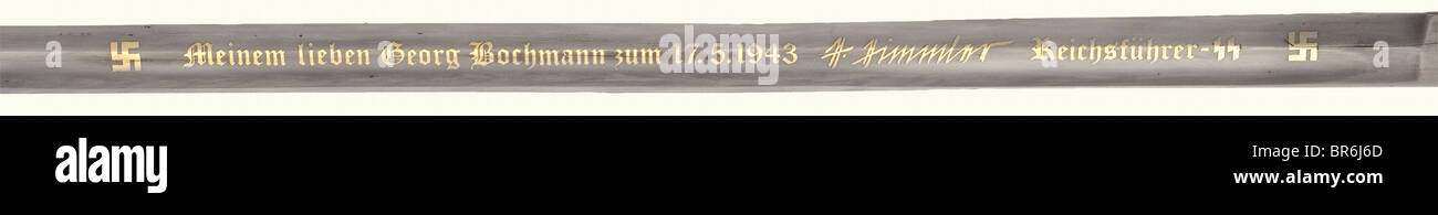 A sword for an SS officer., Damascus blade etched with gilded ...