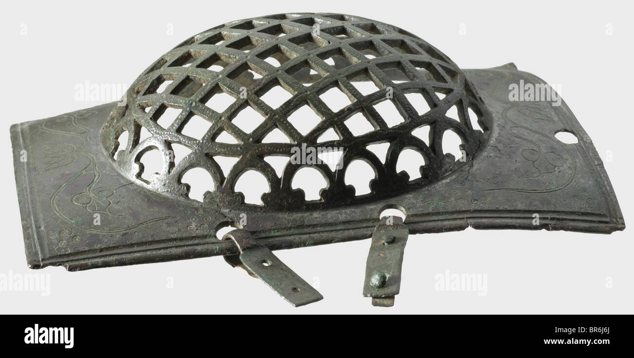 A Roman eye protection of a chamfron, 1st/2nd century A.D. Bronze with ...