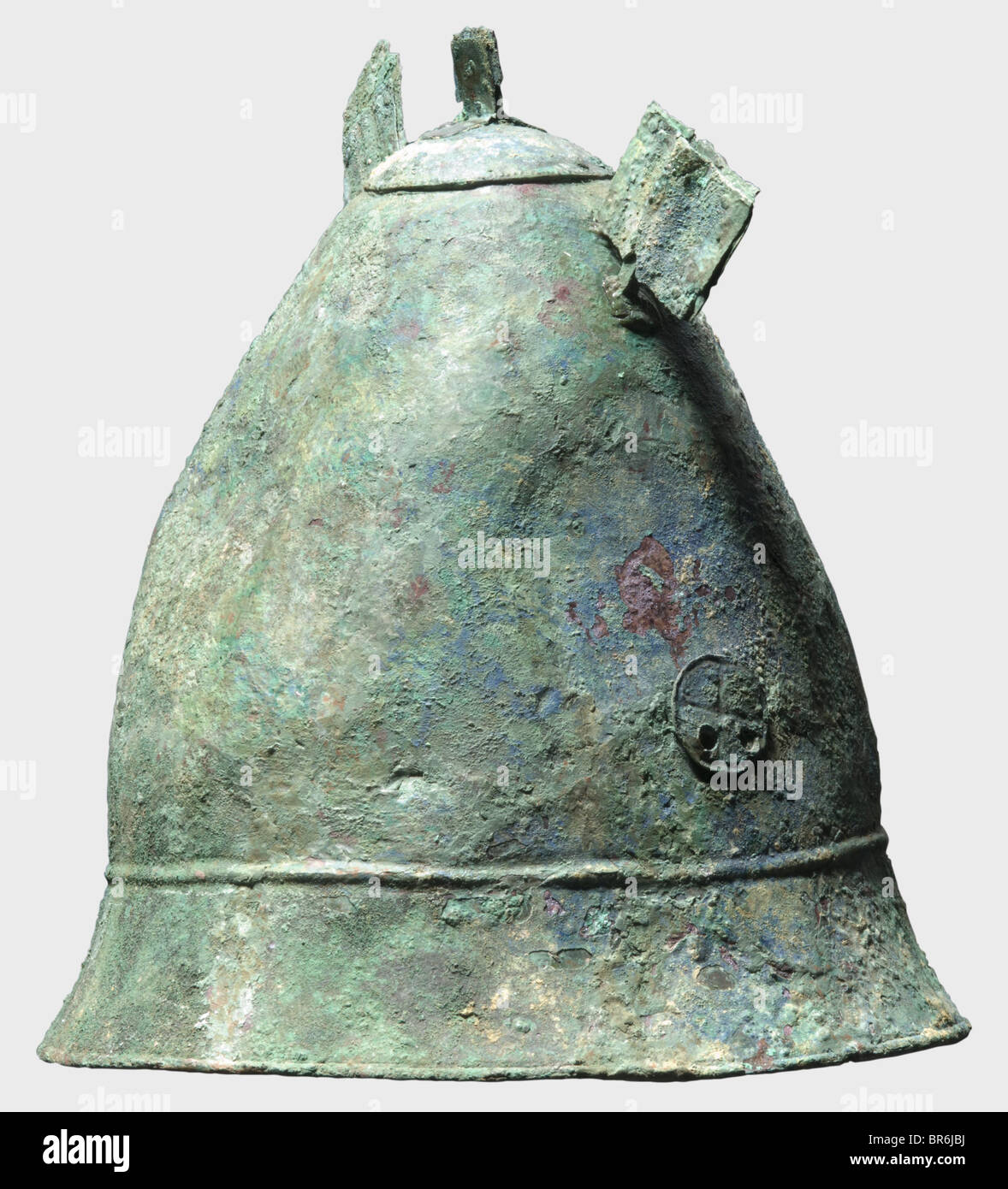 A Hellenistic Pilos type helmet, 4th century B.C. Bronze helmet with a ...