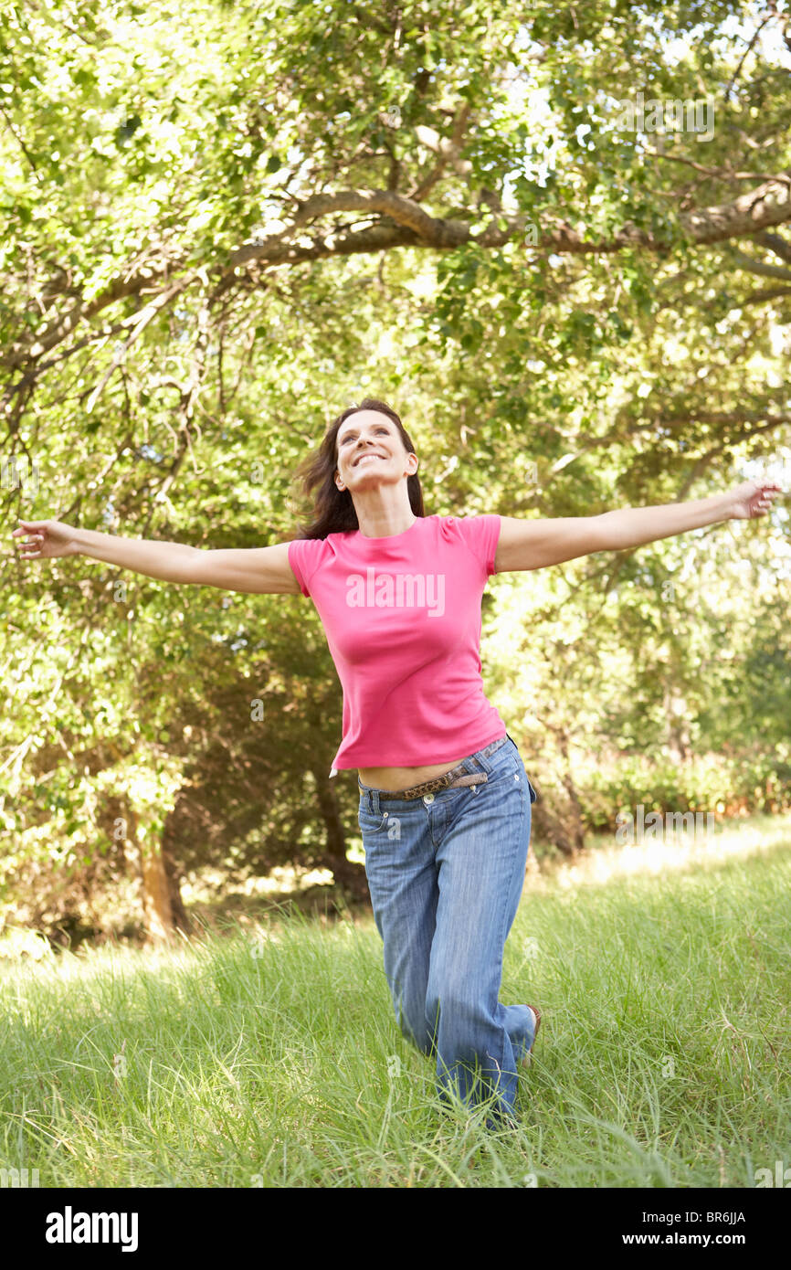 Running through woods hi-res stock photography and images - Alamy