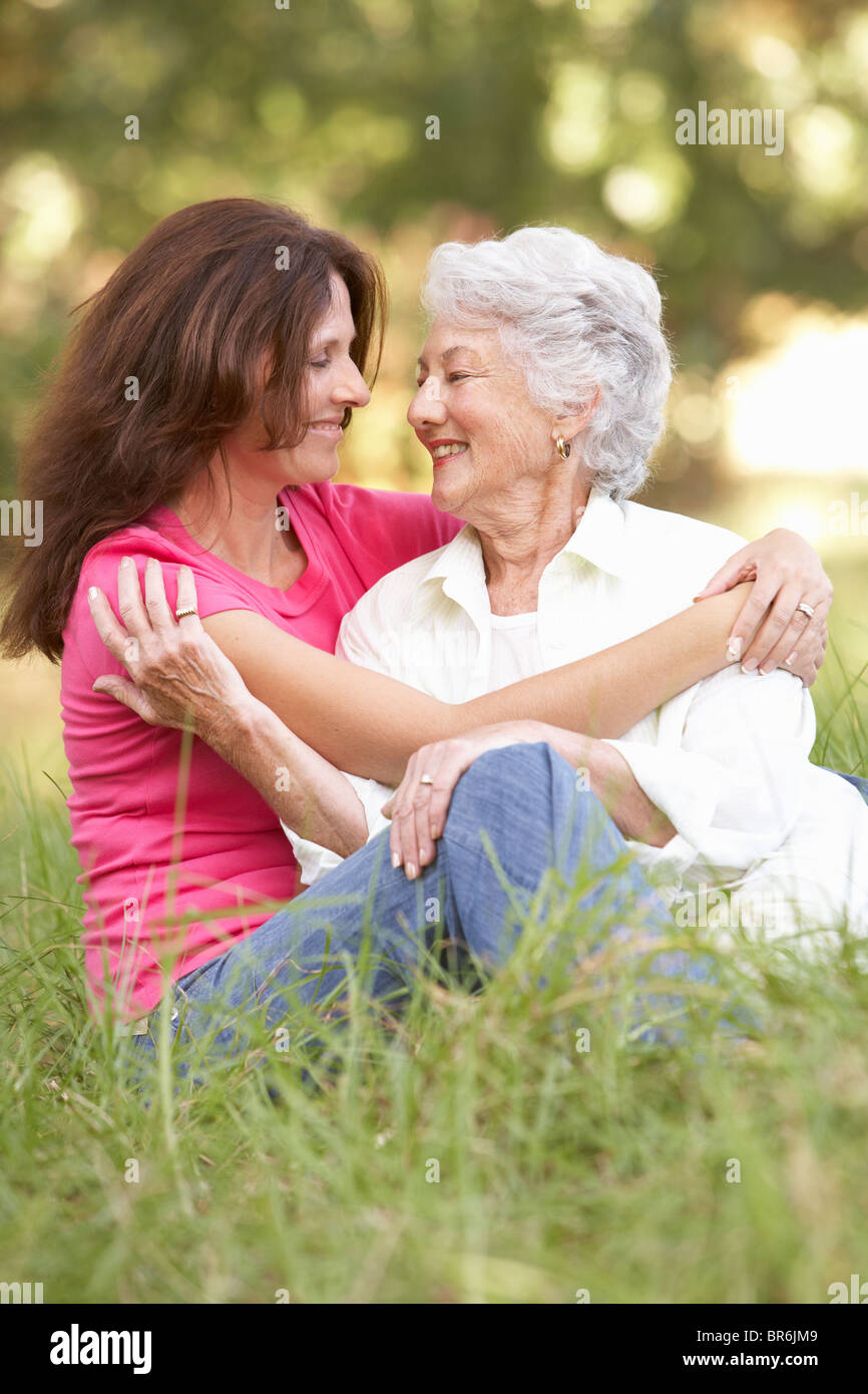 Senior grown up daughter in park hi-res stock photography and images ...