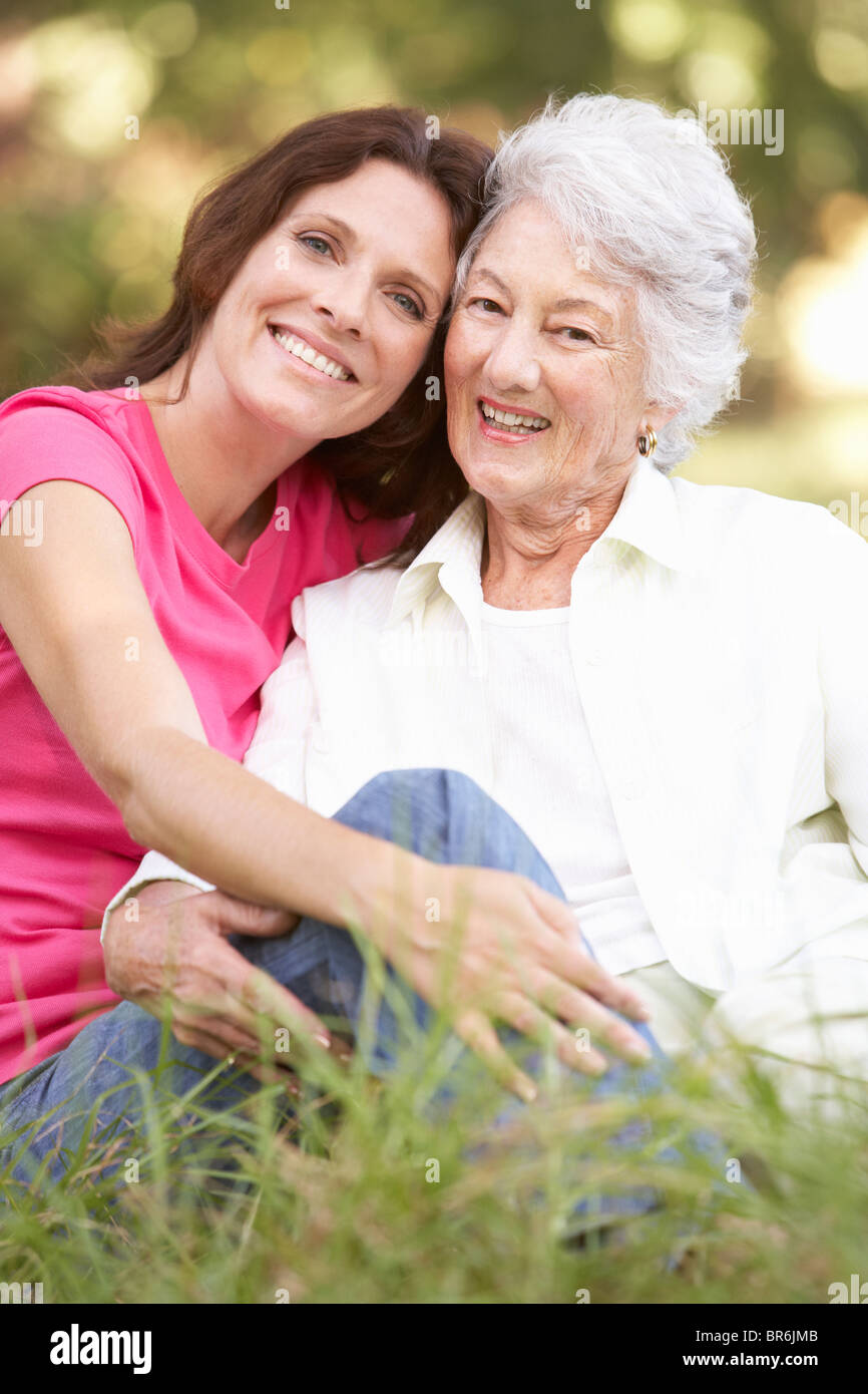 Senior grown up daughter in park hi-res stock photography and images ...