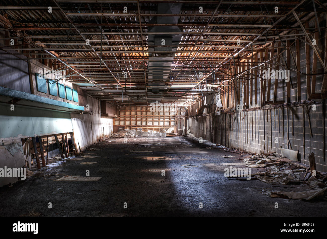 Abandoned and Partially Demolished Store in an Old Mall Stock Photo - Alamy