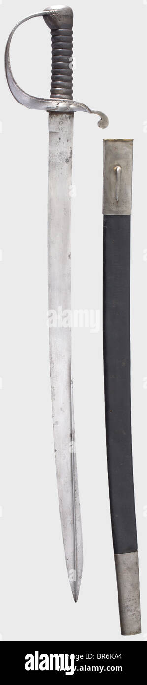 A model 1856 cutlass., Slightly curved single-edged blade with a double ...