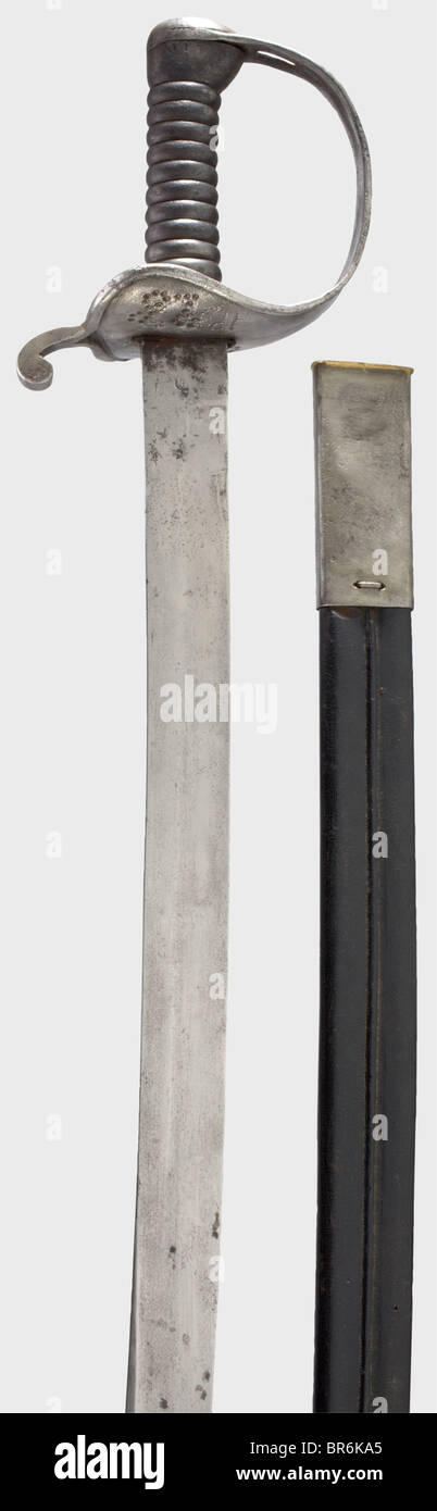 A model 1856 cutlass., Slightly curved single-edged blade with a double ...