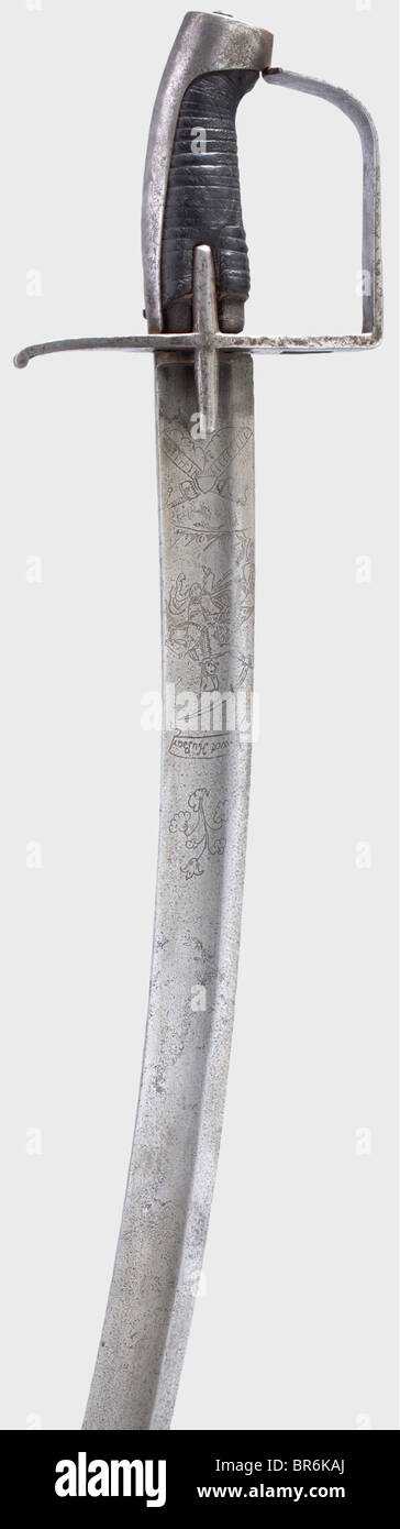 A model 1786-1796 sabre, for the light cavalry, presumably an officer ...