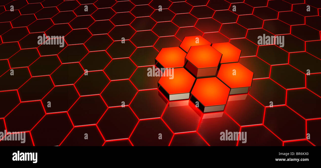 Single hexagon cluster Stock Photo - Alamy