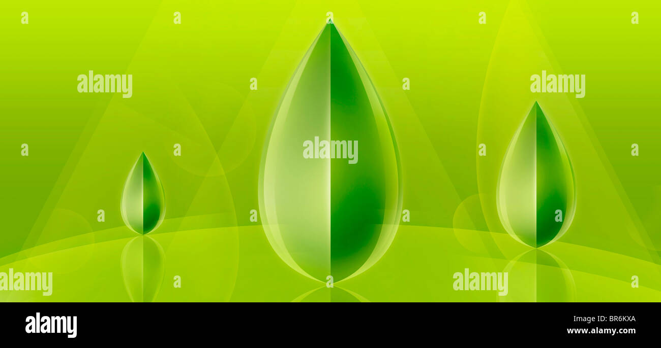 Three three-dimensional abstract bay leaf shapes Stock Photo - Alamy
