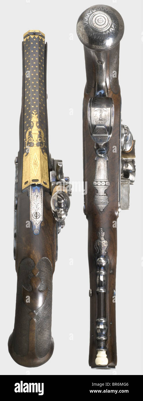 A pair of flintlock pistols, Nicolas Noel Boutet, Manufacture de ...
