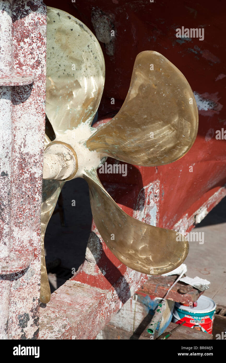 vessel Helix detail close, harbor Formia Italy Stock Photo - Alamy